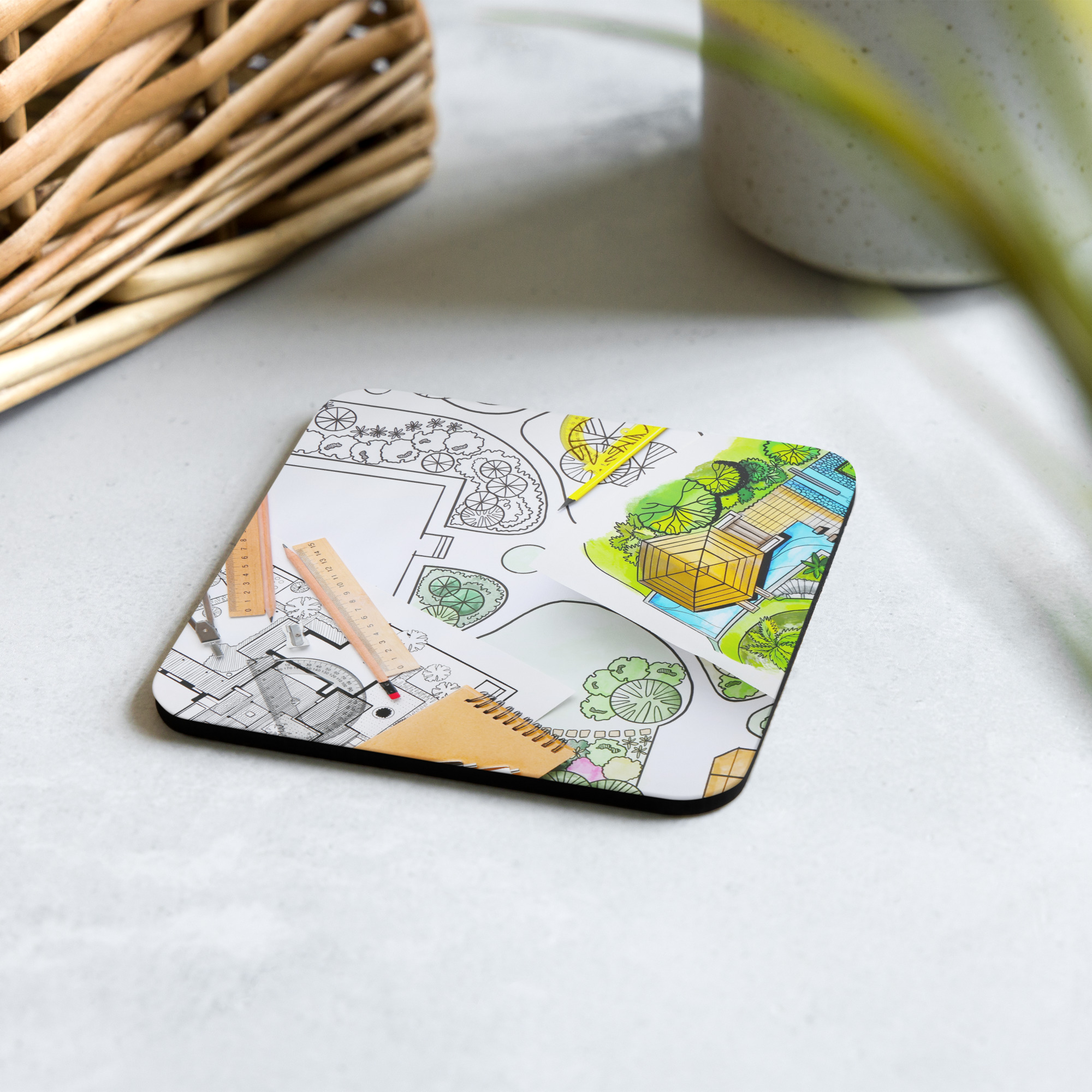 Garden design cork-back coaster - Formby Gardener